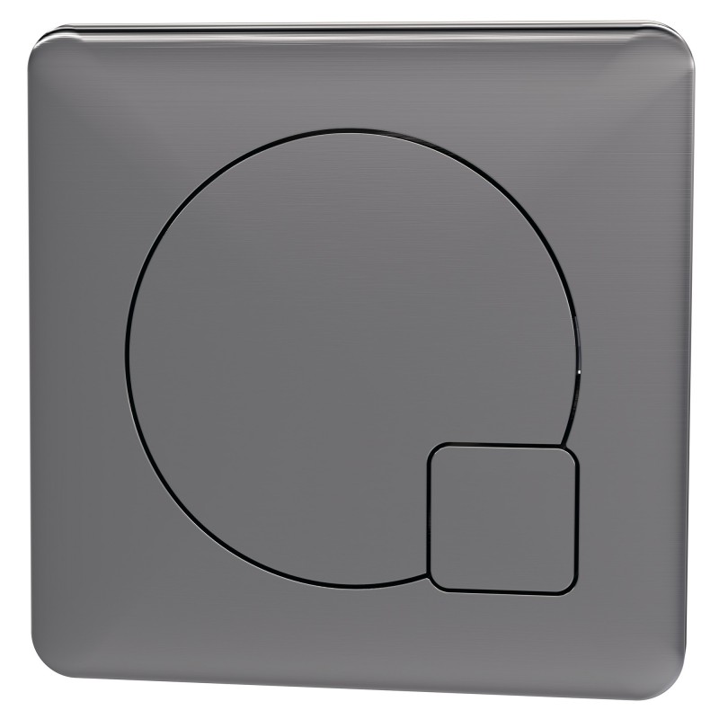 Square Dual Flush Push Button - Brushed Pewter Square Dual Flush Push Button - Brushed Pewter