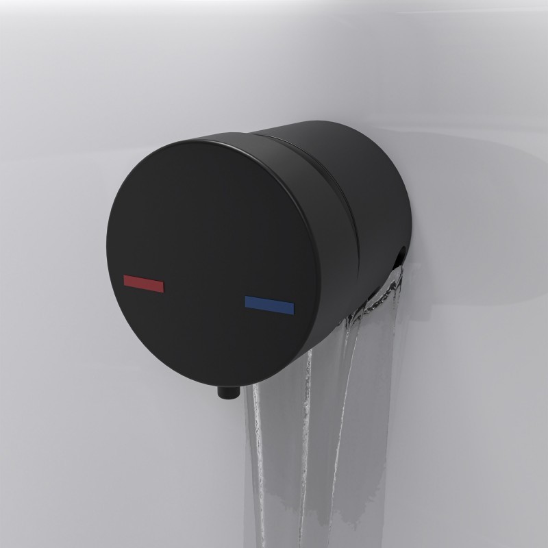 Bath Overflow Filler With Integrated Valve - Black Bath Overflow Filler With Integrated Valve - Black